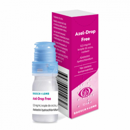 Azel-Drop Free 0,5 mg/ml krople do oczu, 10 ml - cena, ulotka | Medicare.pl