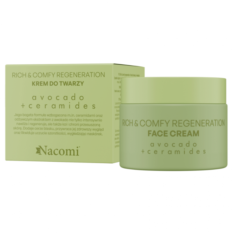 Nacomi Rich & Comfy Regeneration Krem do twarzy Awokado i Ceramidy, 40 ml - cena, opinie ...